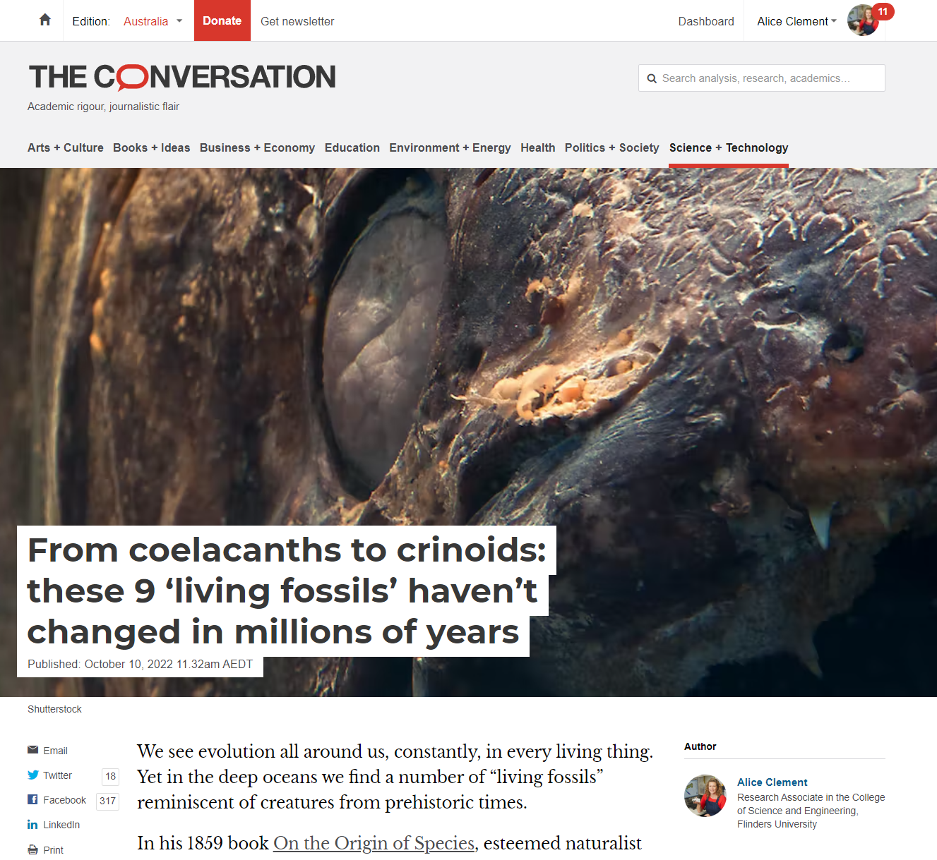 Living fossils – Dr Alice Clement